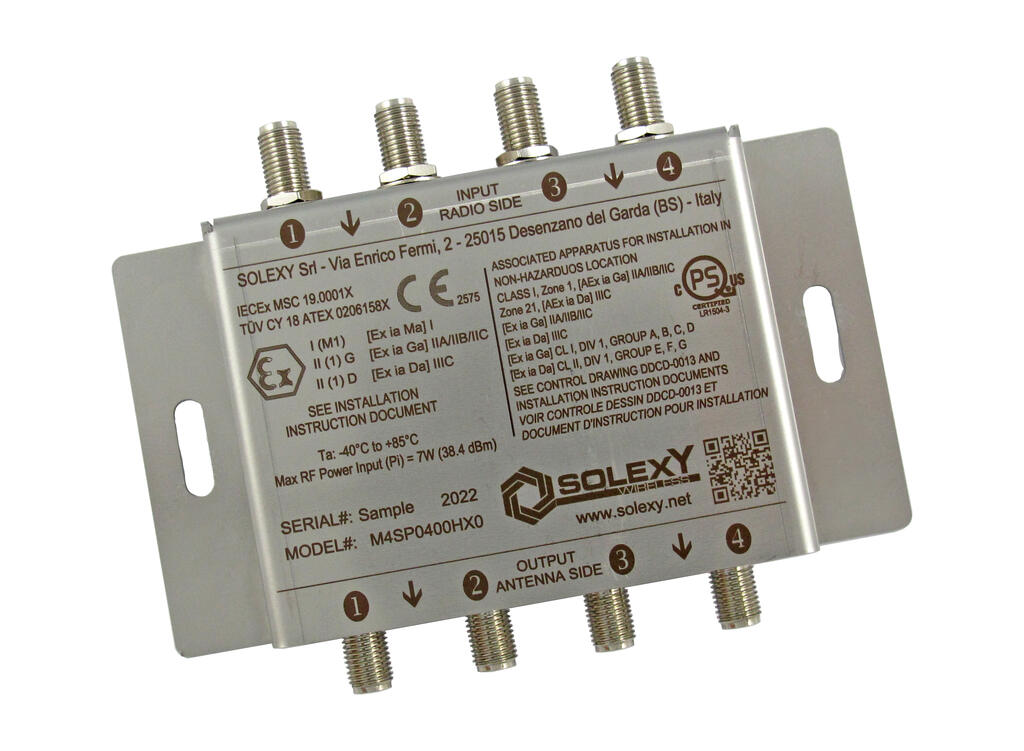 Solexy M4FA0200HX0 Antennebarriere 4 kanaler, RP-SMA hun - RP-SMA hun ...